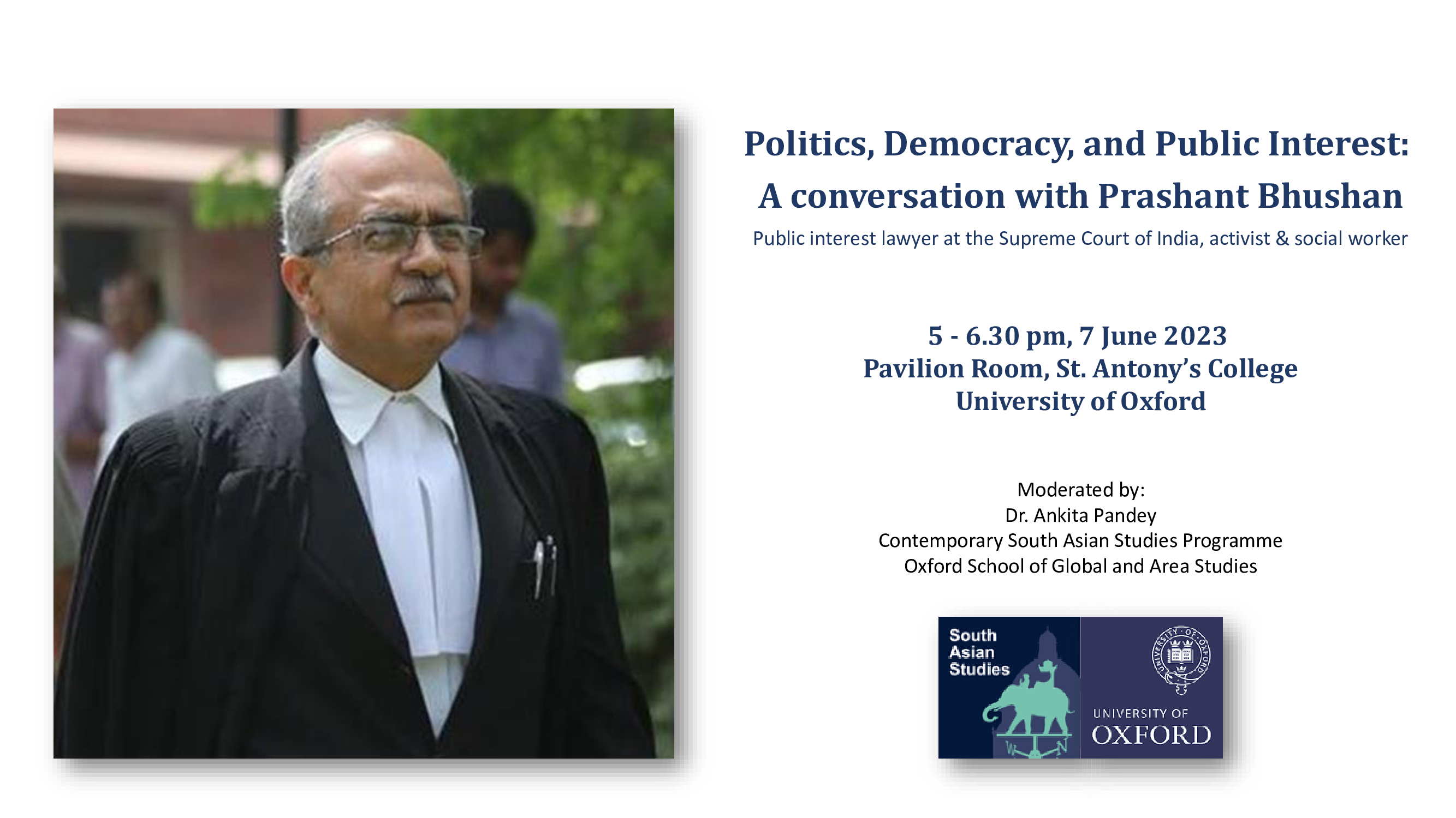 Politics, Democracy, and Public Interest: A conversation with Prashant Bhushan | South Asian Studies